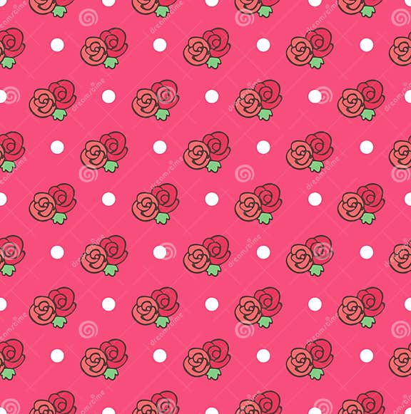 Graphic Rose and Circle Fabric Pattern 2 Stock Vector - Illustration of ...