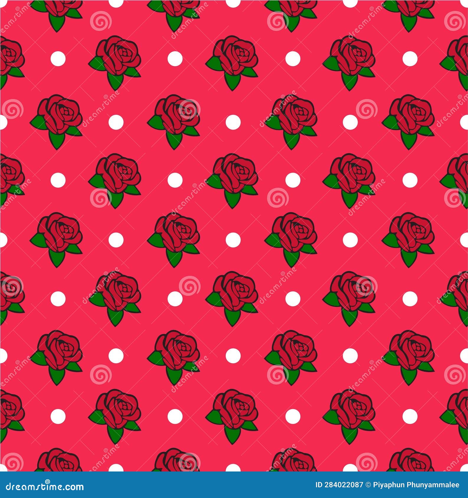 Graphic Rose and Circle Fabric Pattern 4 Stock Vector - Illustration of ...