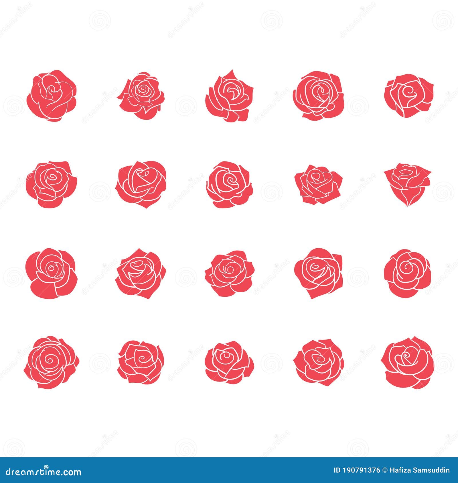 Rose Collection. Vector Illustration Decorative Design Stock Vector ...