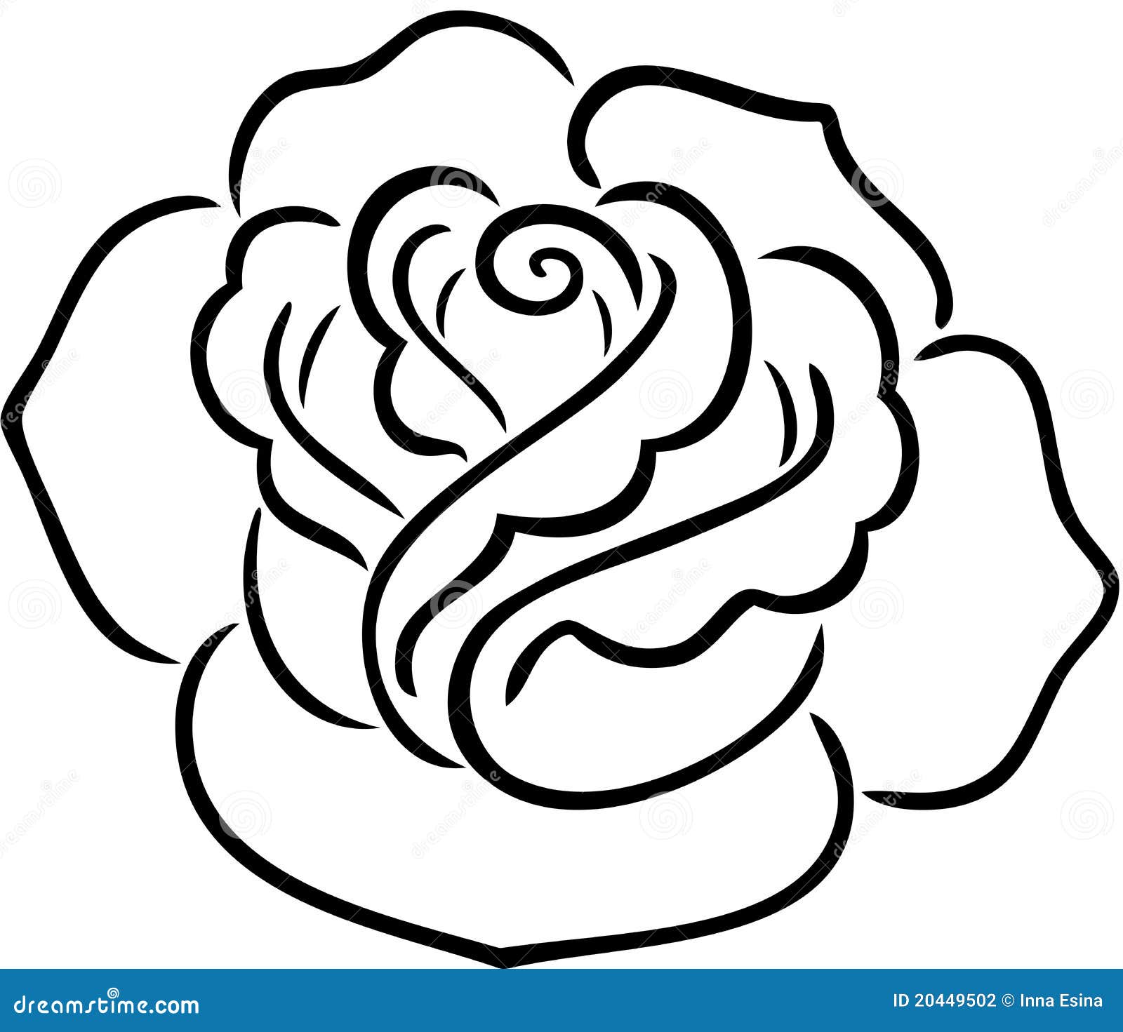Rose contour stock vector. Illustration of decoration - 20449502