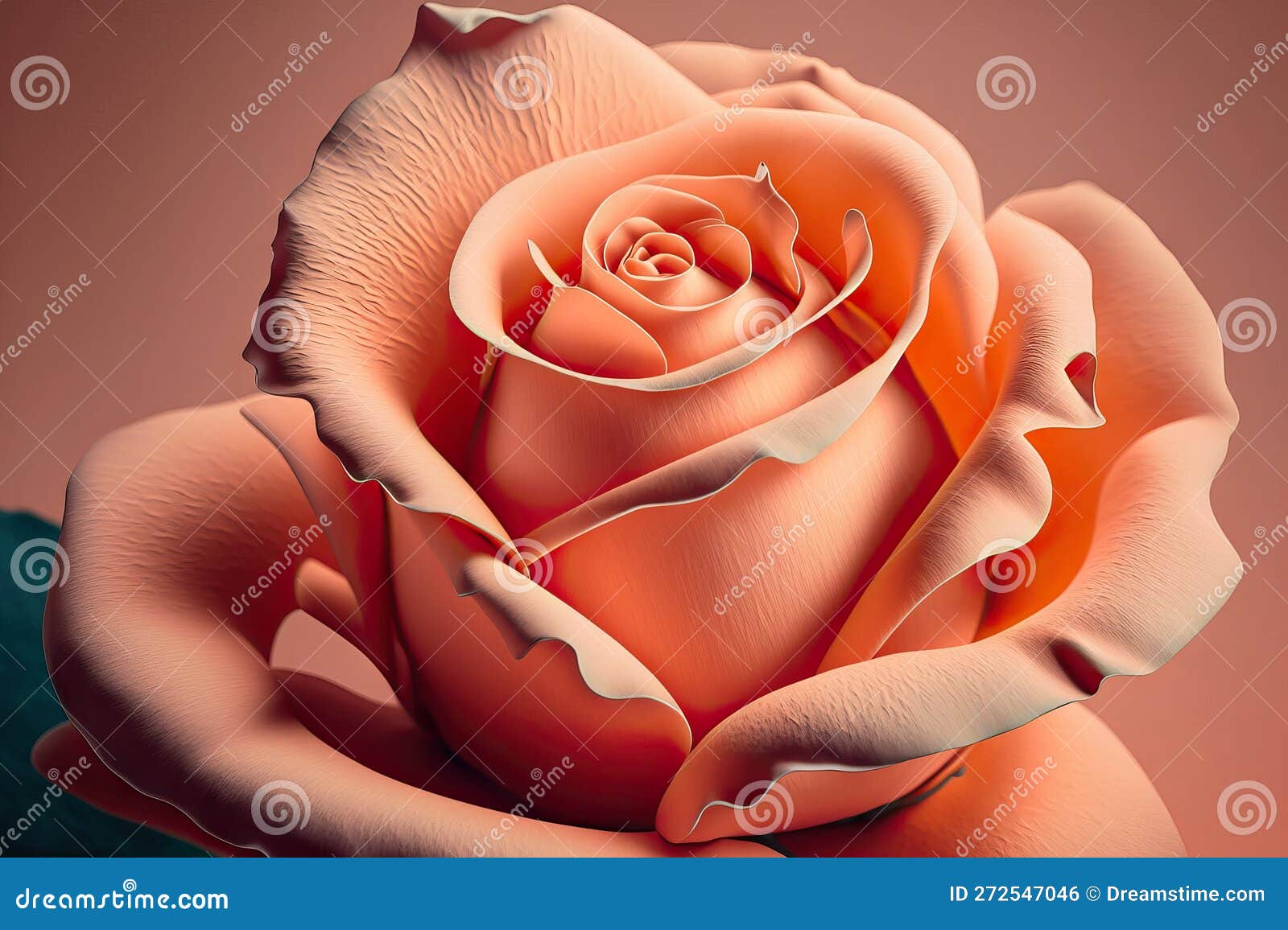 Rose in Coral Color. a Thorough Retouch Stock Illustration ...