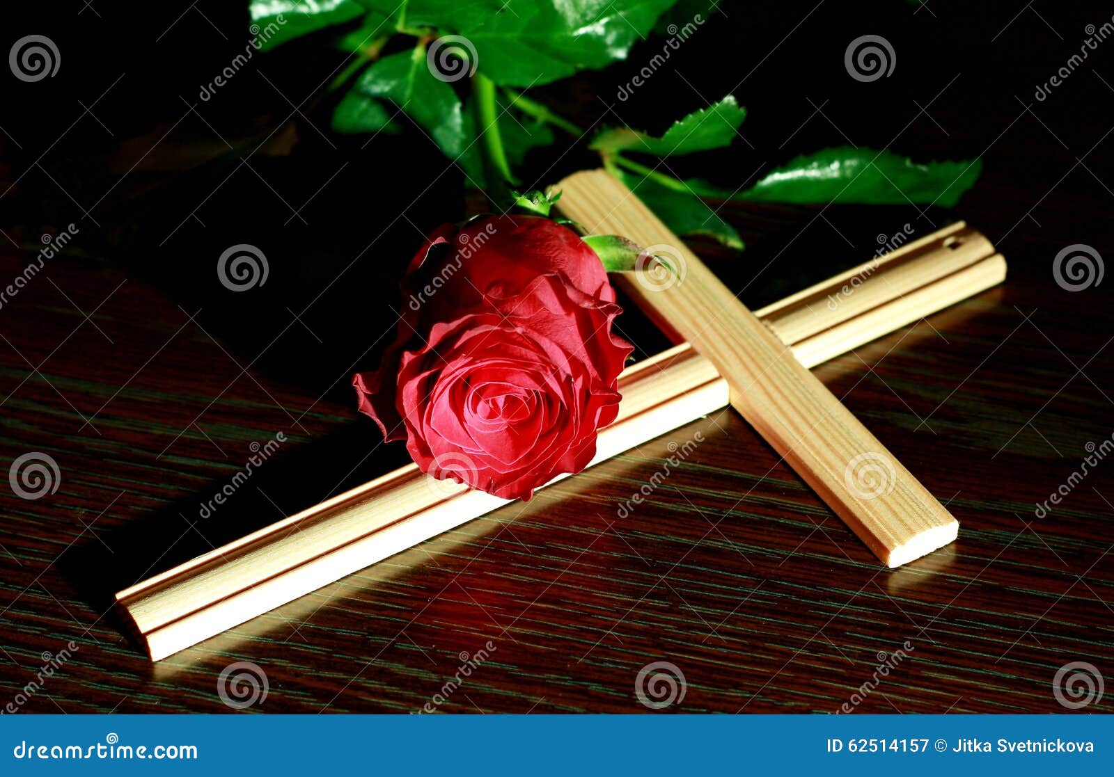Rose and Cross stock image. Image of wood, glossy, cross - 62514157