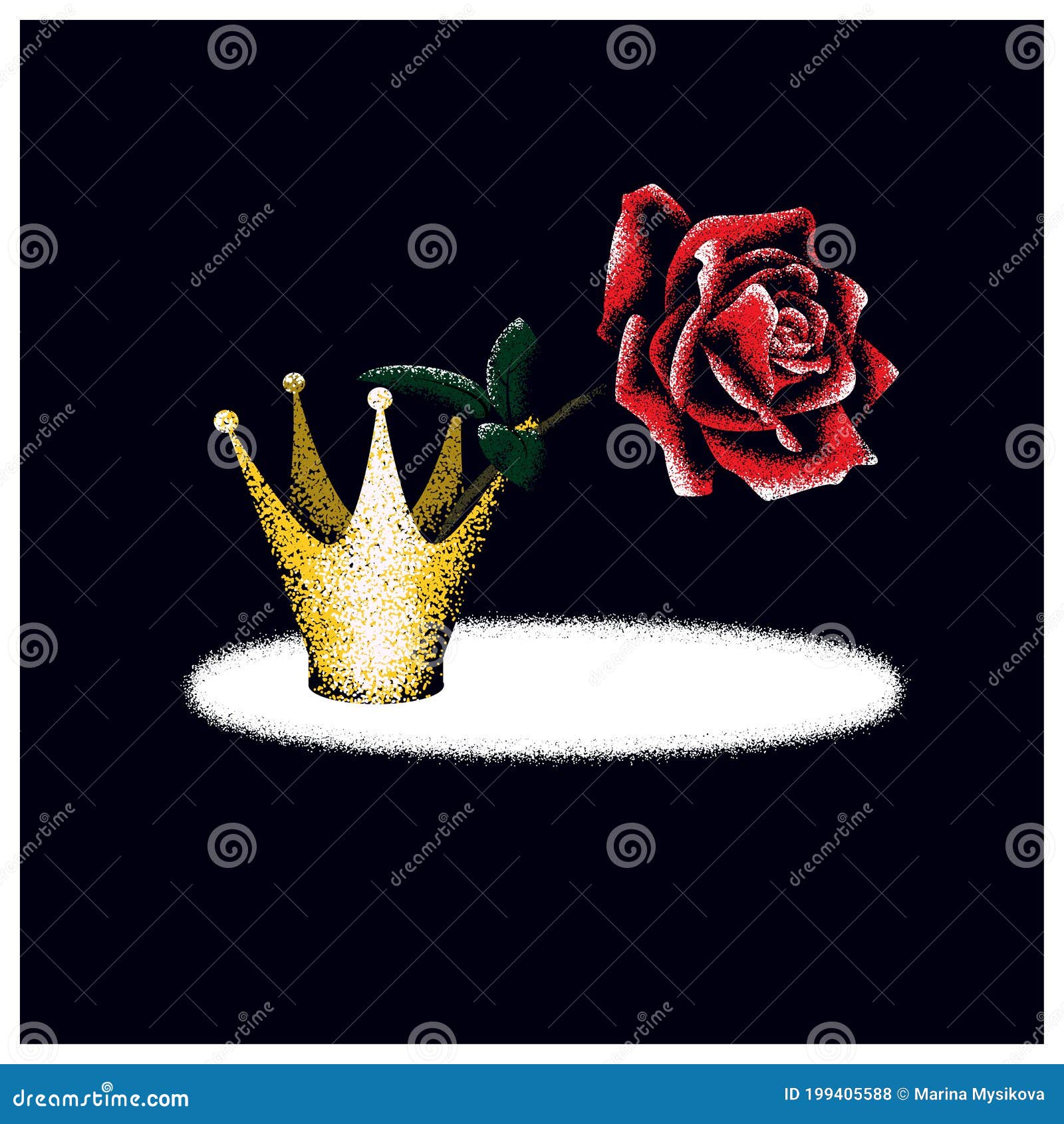Rose in the crown stock vector. Illustration of botany - 199405588