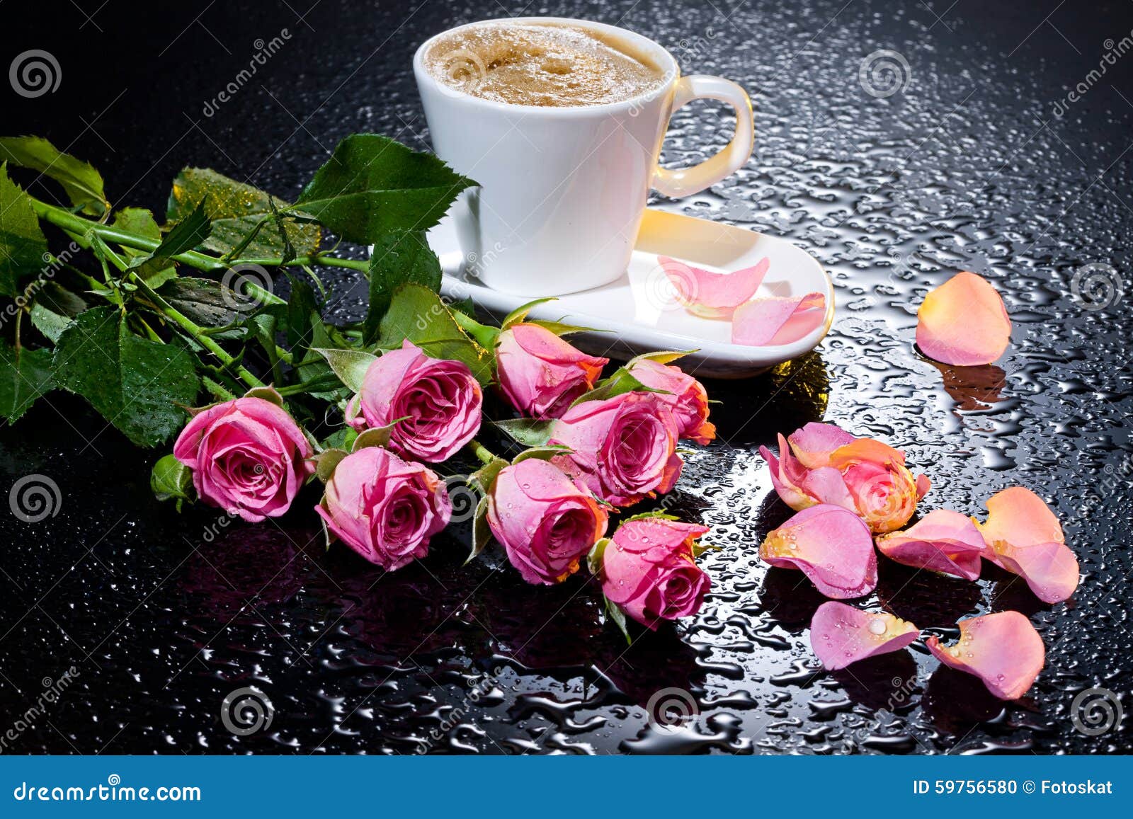 Rose and Cup stock photo. Image of freshness, group, flower - 59756580