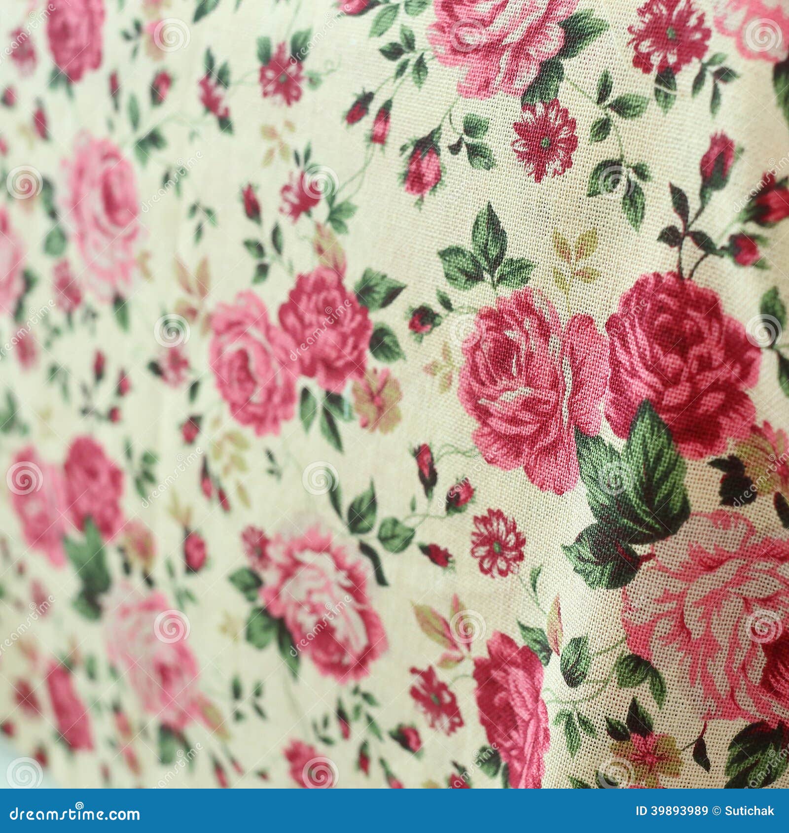 Rose Design Seamless Pattern on Fabric Stock Image - Image of love ...