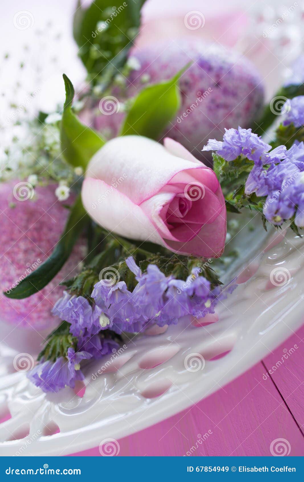Rose and Easter eggs stock image. Image of flowers, pink - 67854949