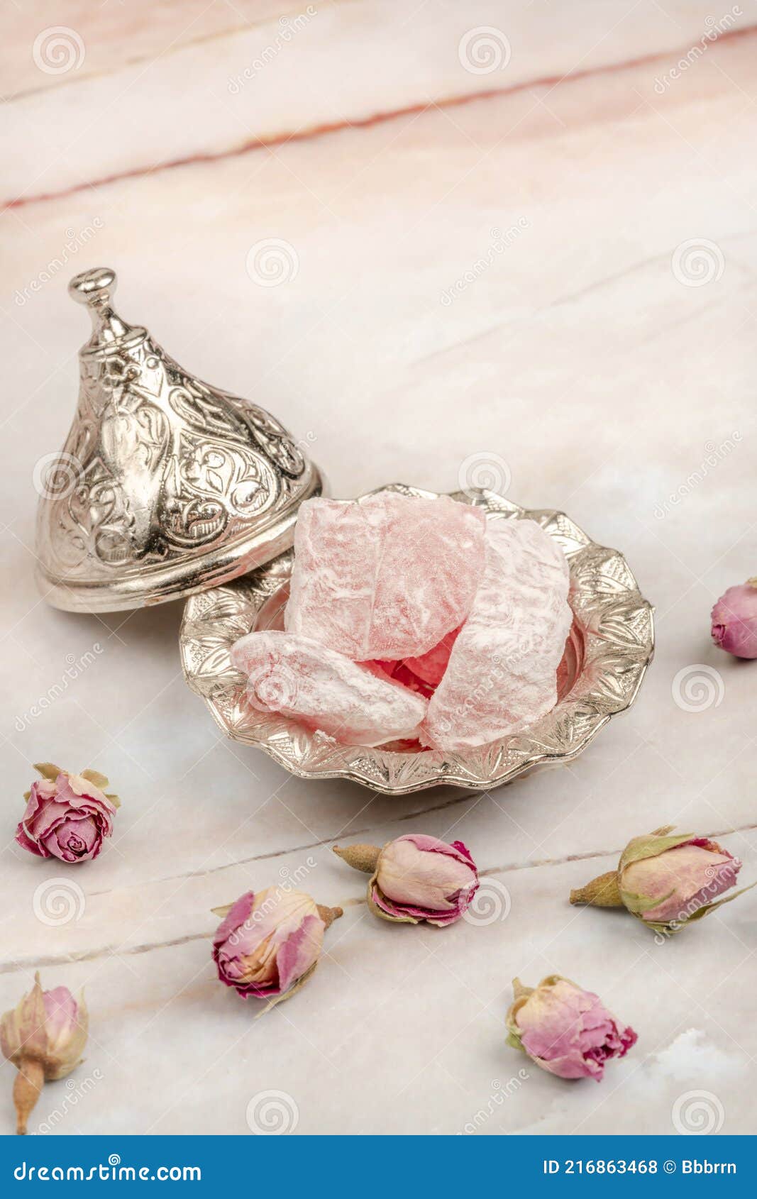 Rose Flavoured Turkish Delight on the Table Stock Photo - Image of ...