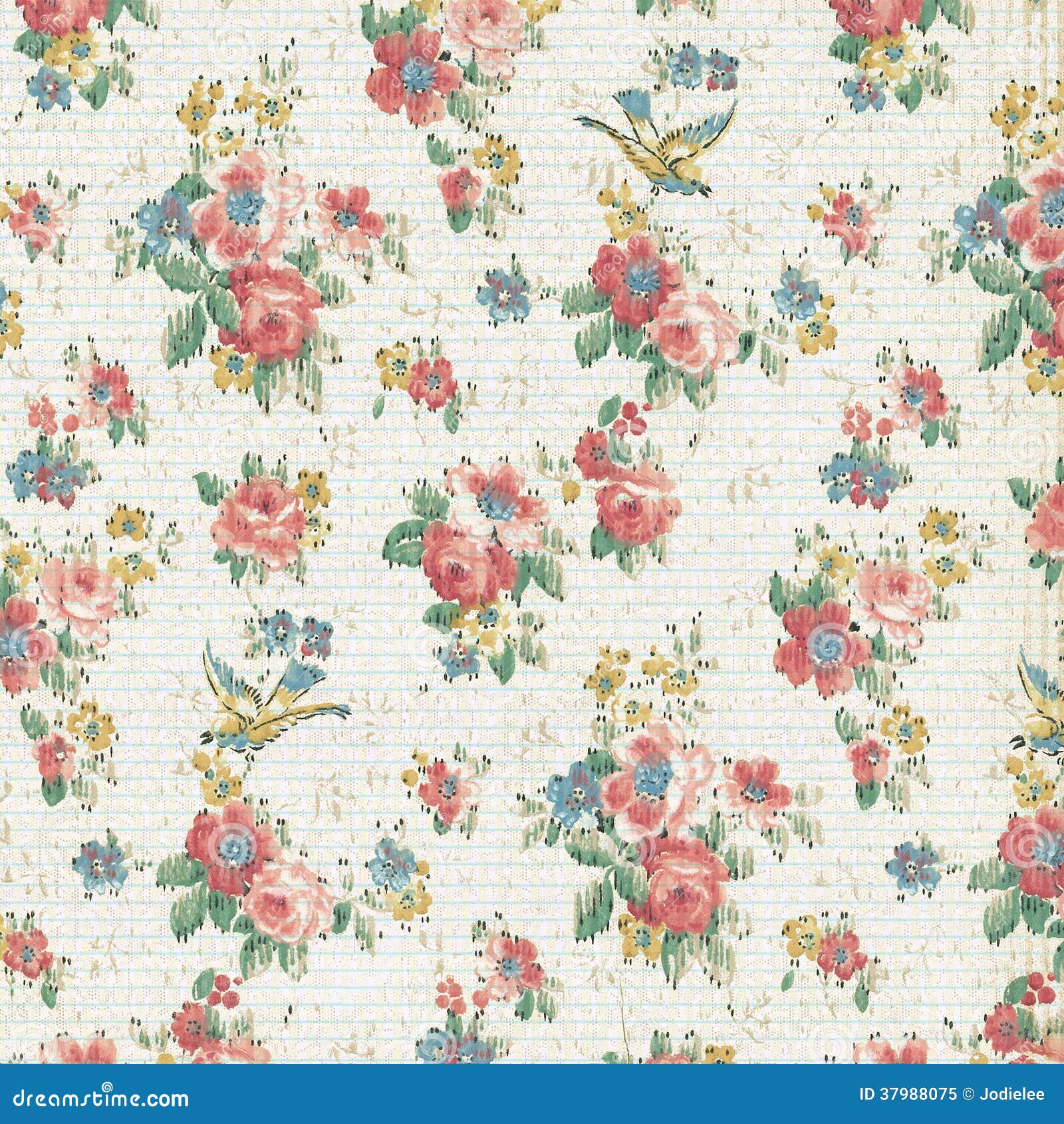 Rose Floral Wallpaper Shabby Chic D'annata Immagine Stock - Immagine di ...