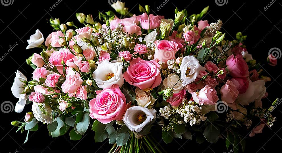 Rose Flower Bouquet, Beautiful Texture , Flowery Pattern Background ...