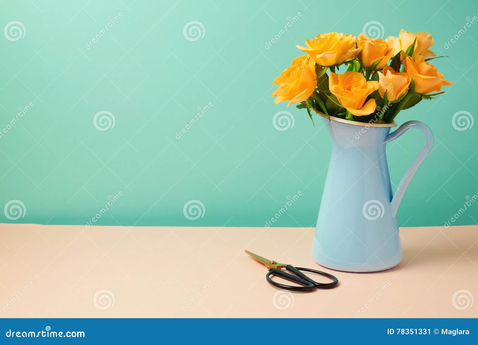 Rose Flower Bouquet Still Life in Memphis Style Stock Image - Image of ...