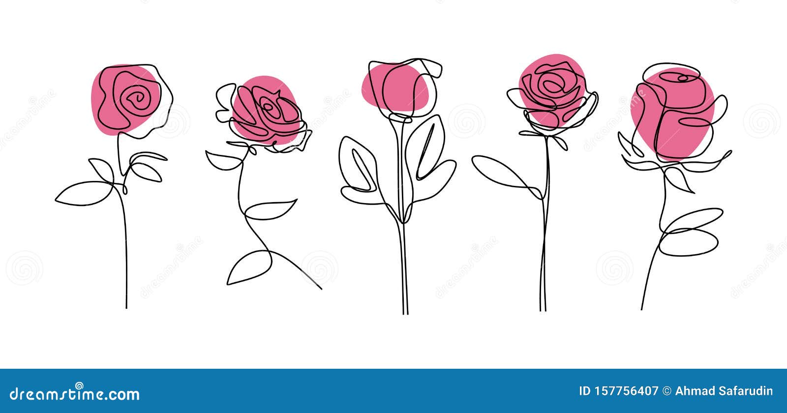 Rose Flower Continuous Line Drawing Minimalism Floral Botanical Garden