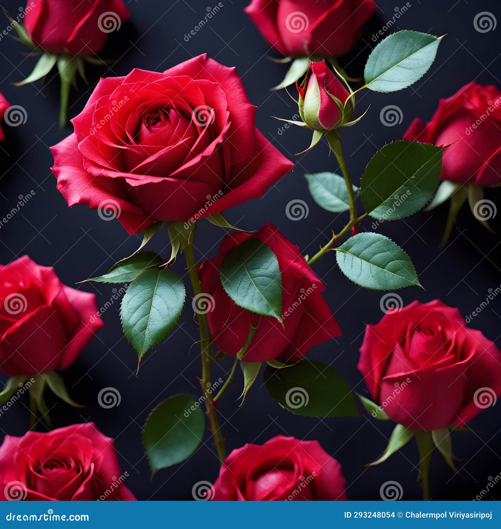 Rose Flower a Dark Background. Stock Illustration - Illustration of ...