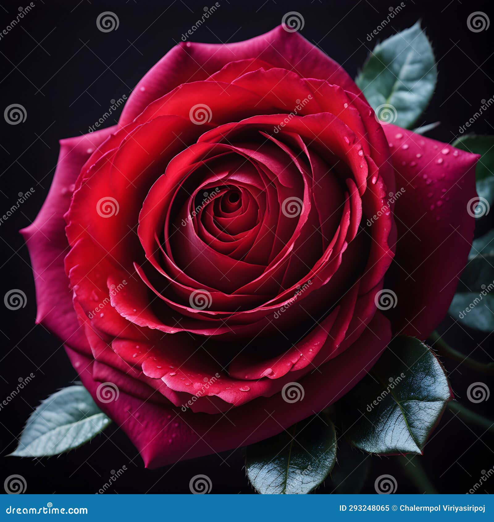Rose Flower a Dark Background. Stock Illustration - Illustration of ...