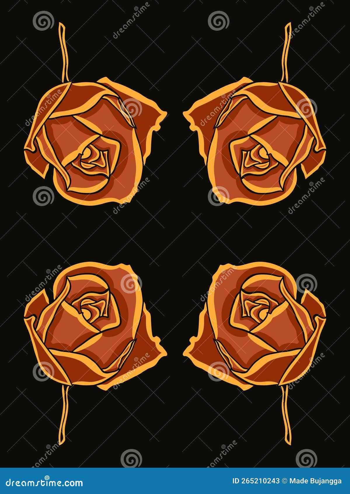 Rose Flower Glowing Vector Illustration Stock Illustration ...