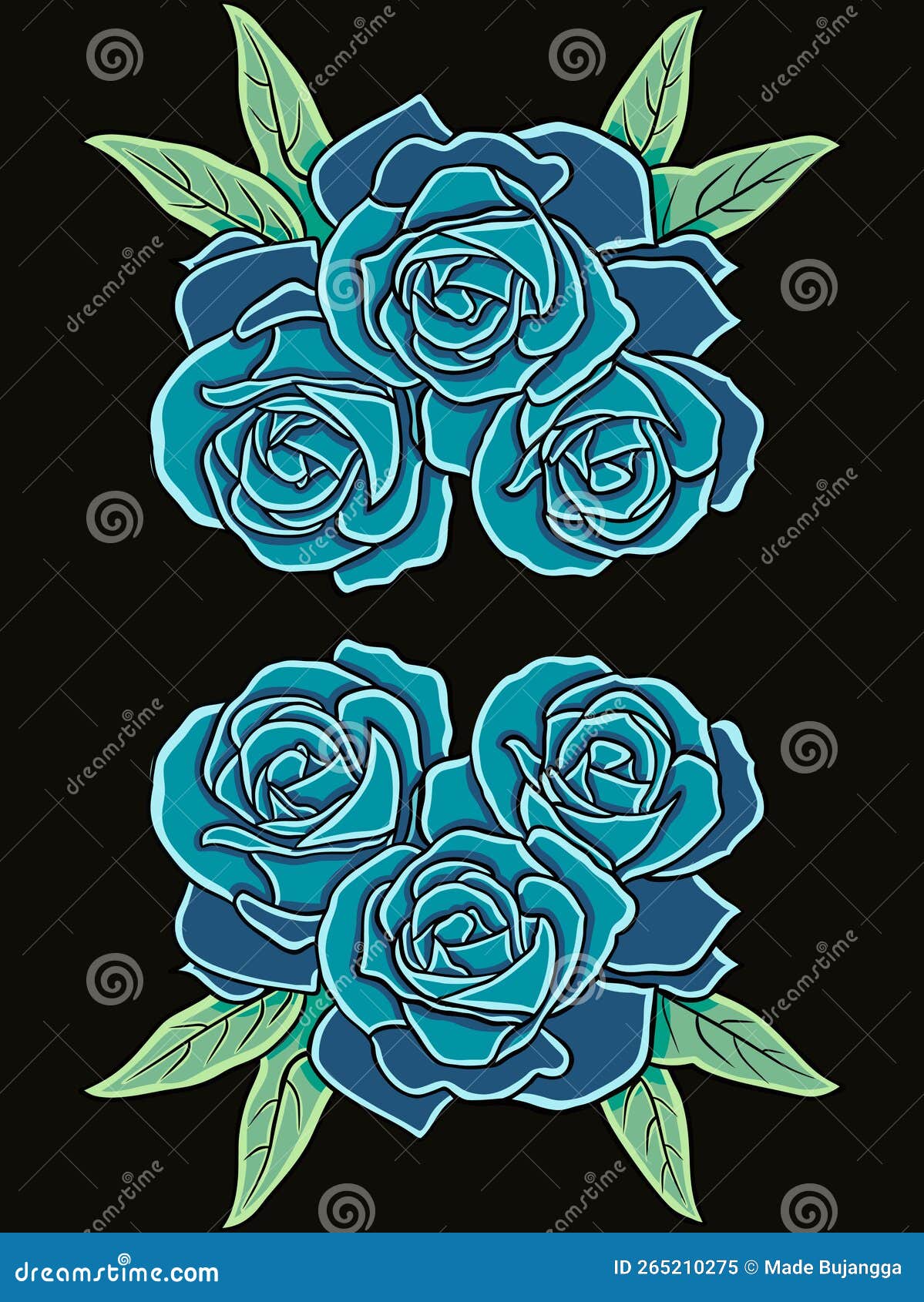 Rose Flower Glowing Vector Illustration Stock Illustration ...