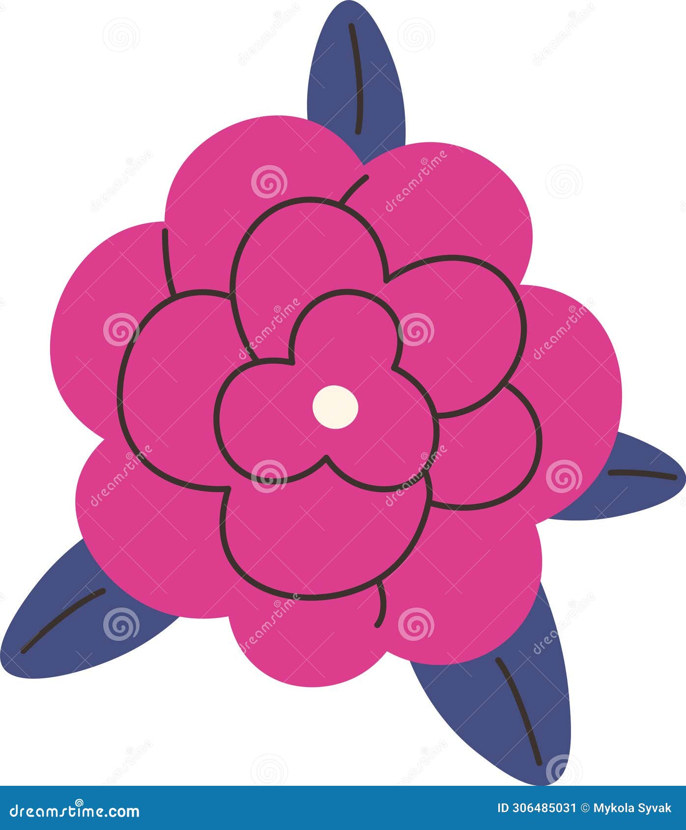 Rose Flower Head stock vector. Illustration of spring - 306485031
