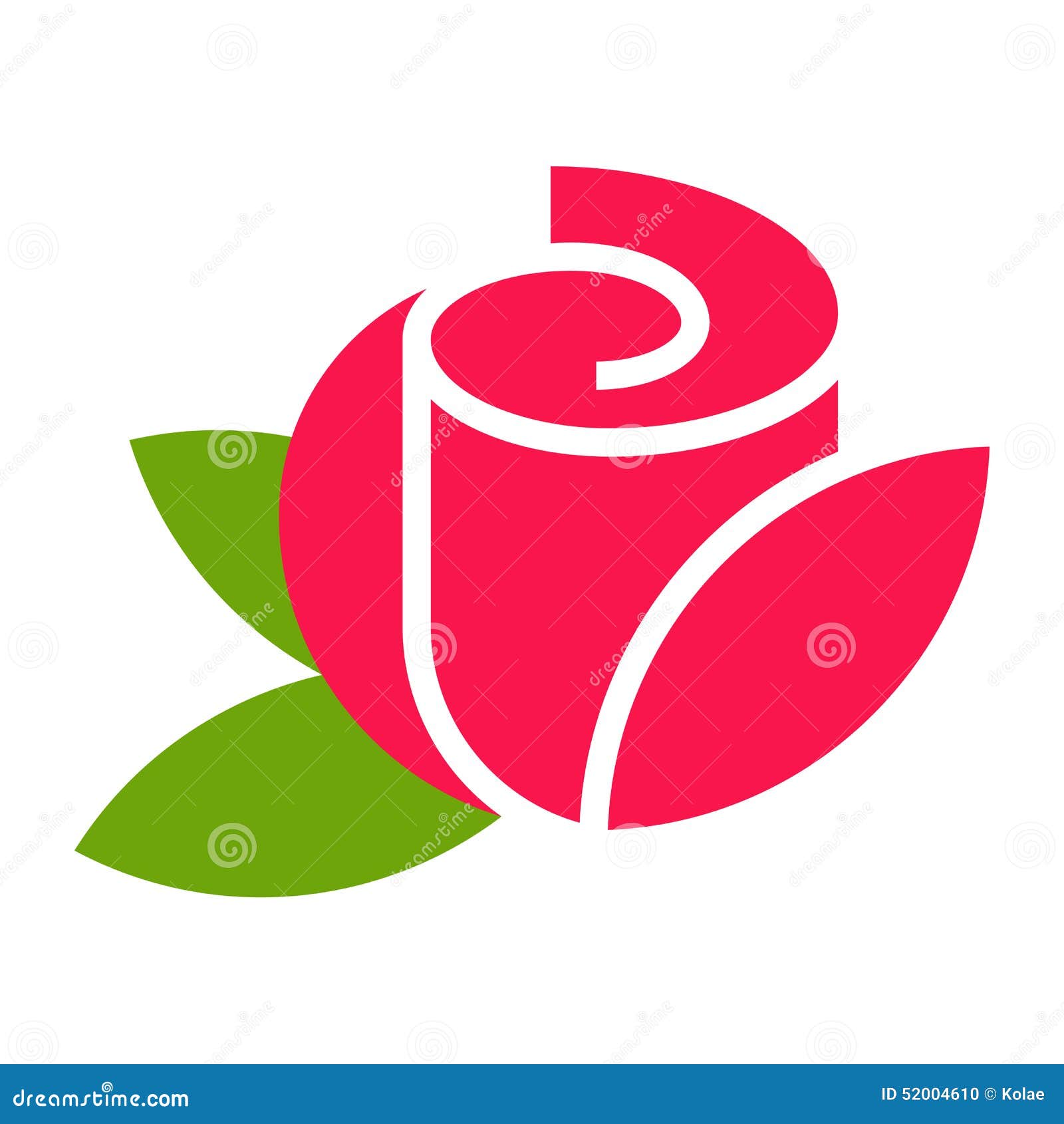 Rose - flower icon stock vector. Illustration of ornament - 52004610