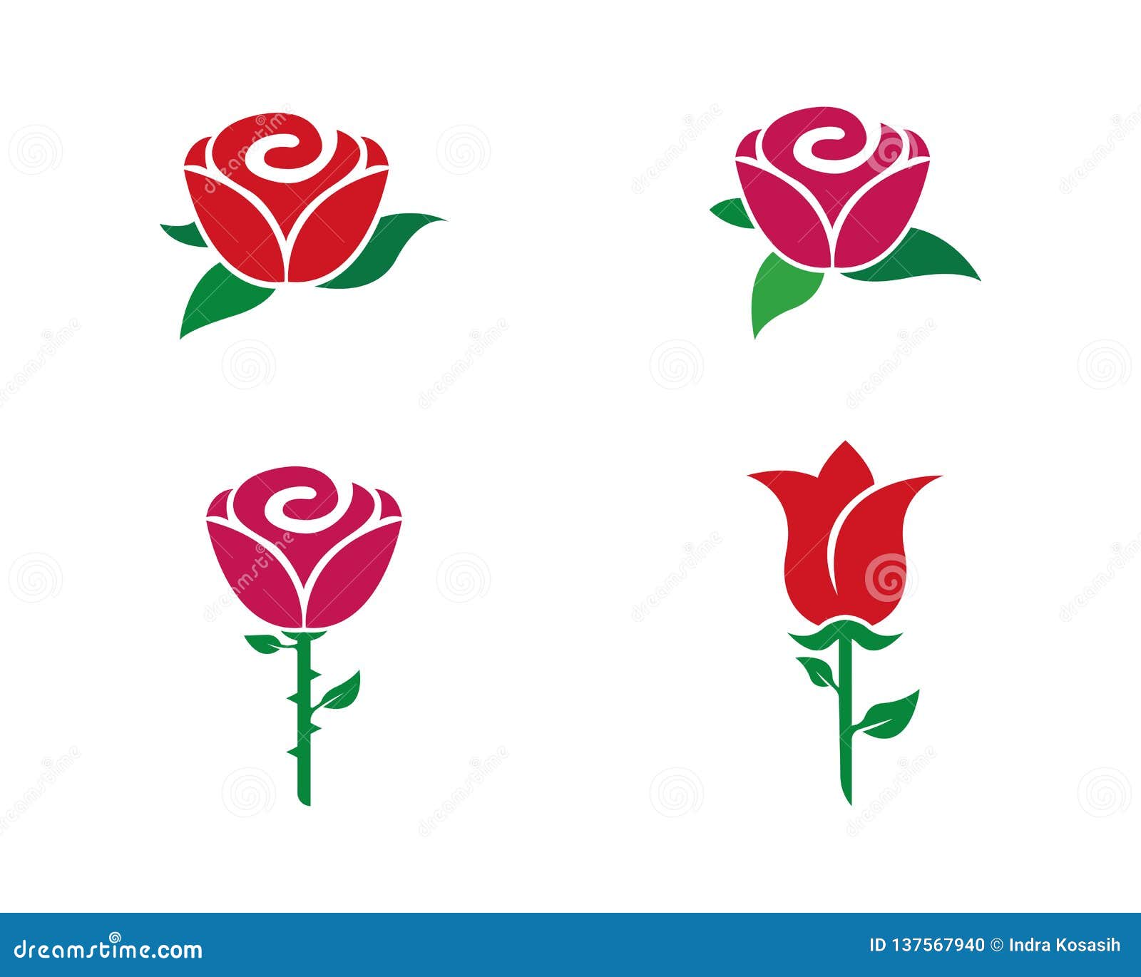Rose Flower Logo Template Icon Stock Vector - Illustration of concept ...