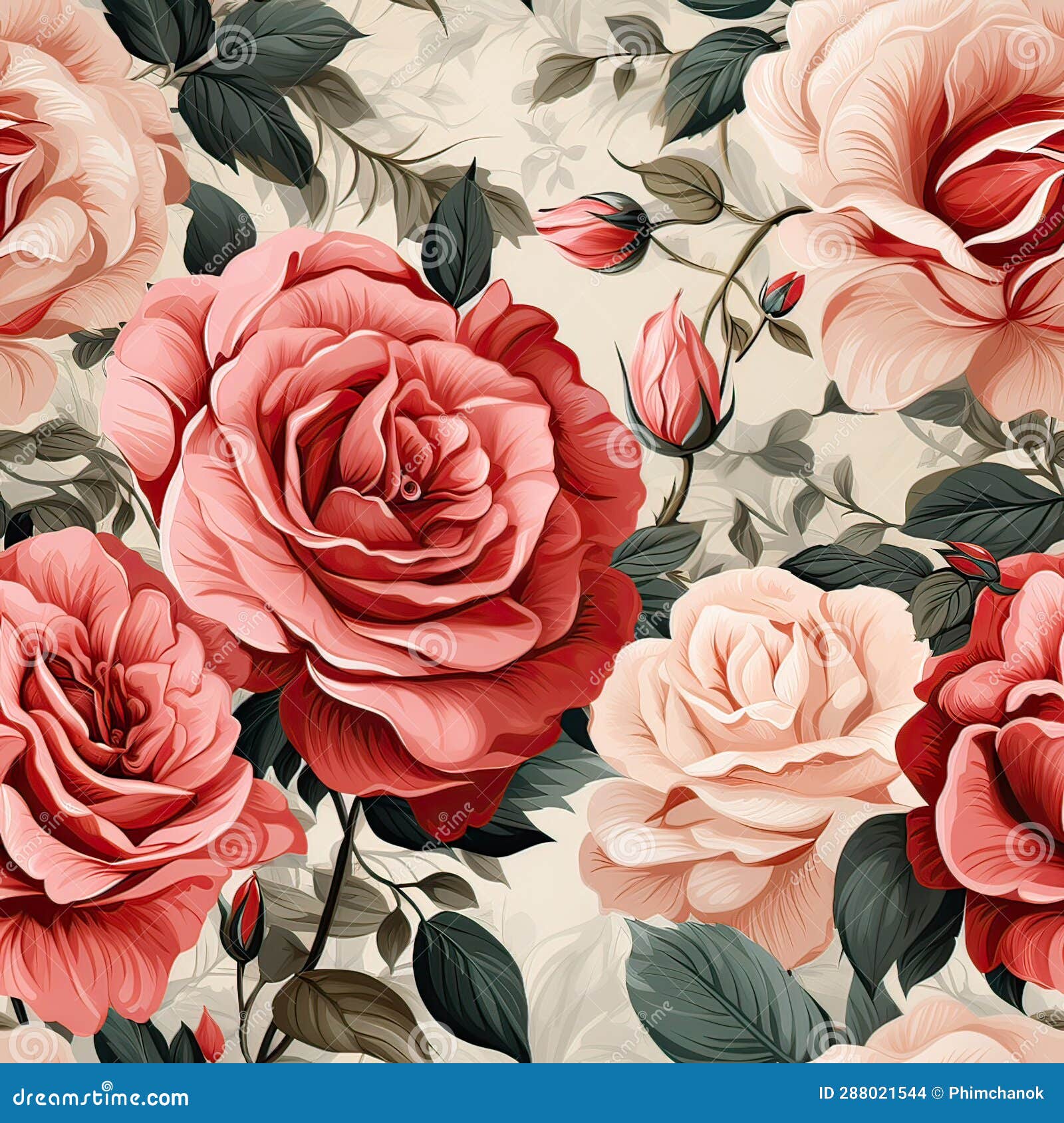 Rose Flower Pattern for Background Stock Illustration - Illustration of ...