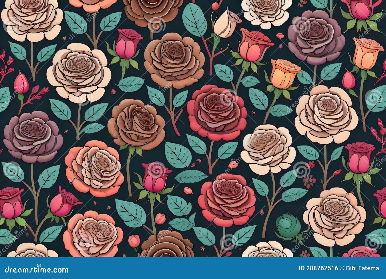 Rose Flower Seamless Pattern Design Flower Seamless Elegance Craft ...