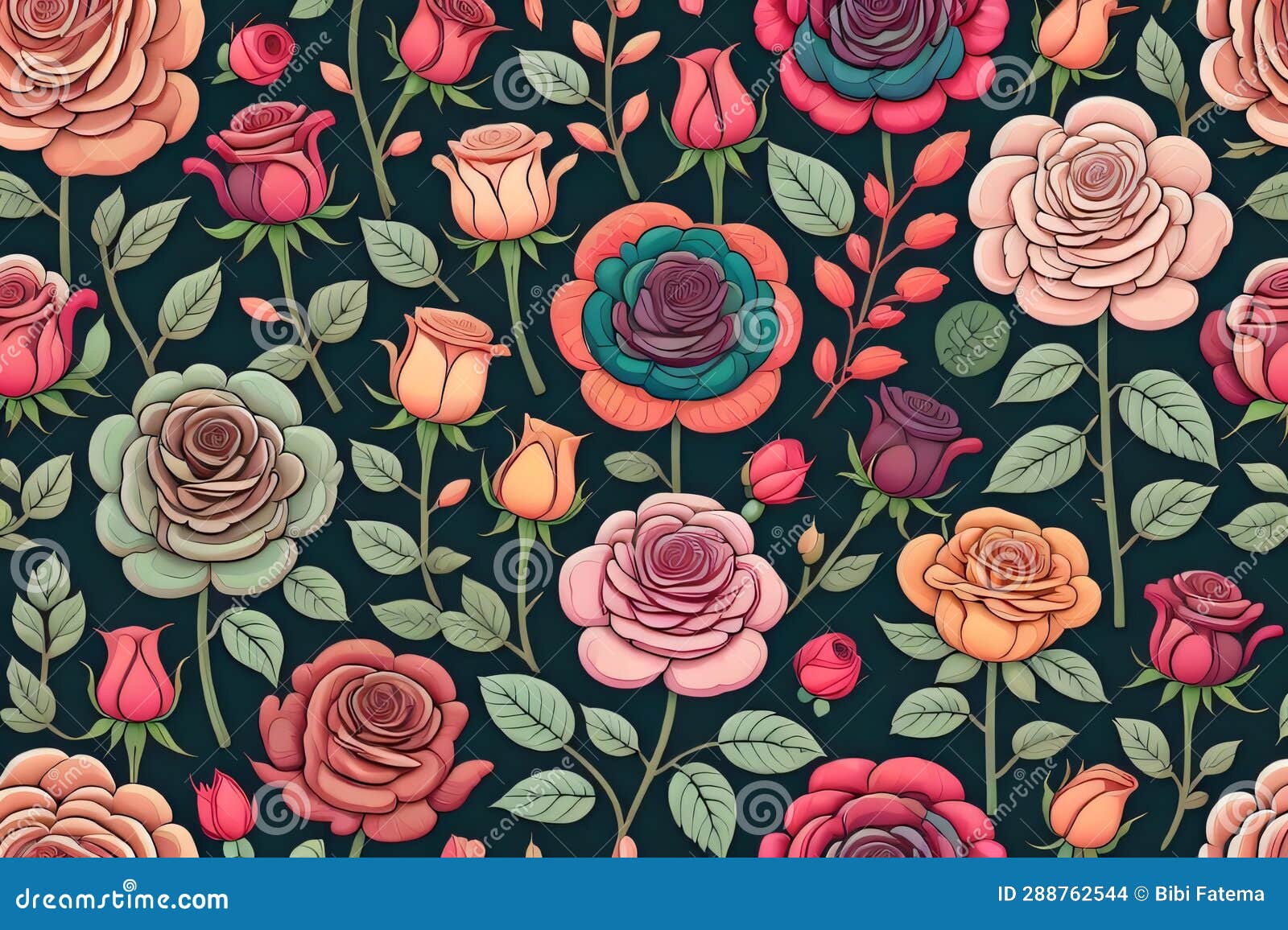 Rose Flower Seamless Pattern Design Flower Seamless Elegance Craft ...
