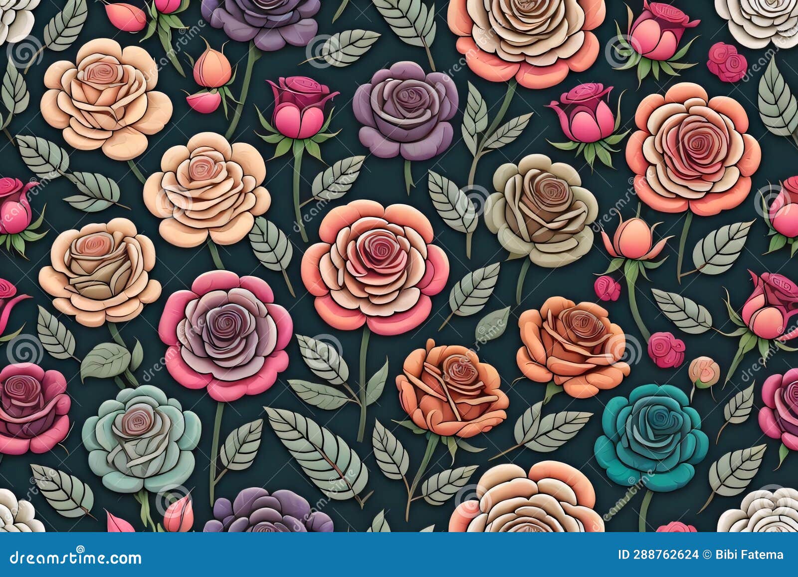 Rose Flower Seamless Pattern Design Flower Seamless Elegance Craft ...