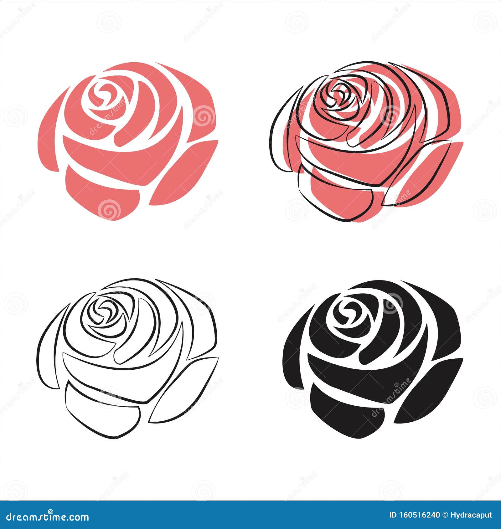 Simple rose flower logo. stock vector. Illustration of flower - 160516240