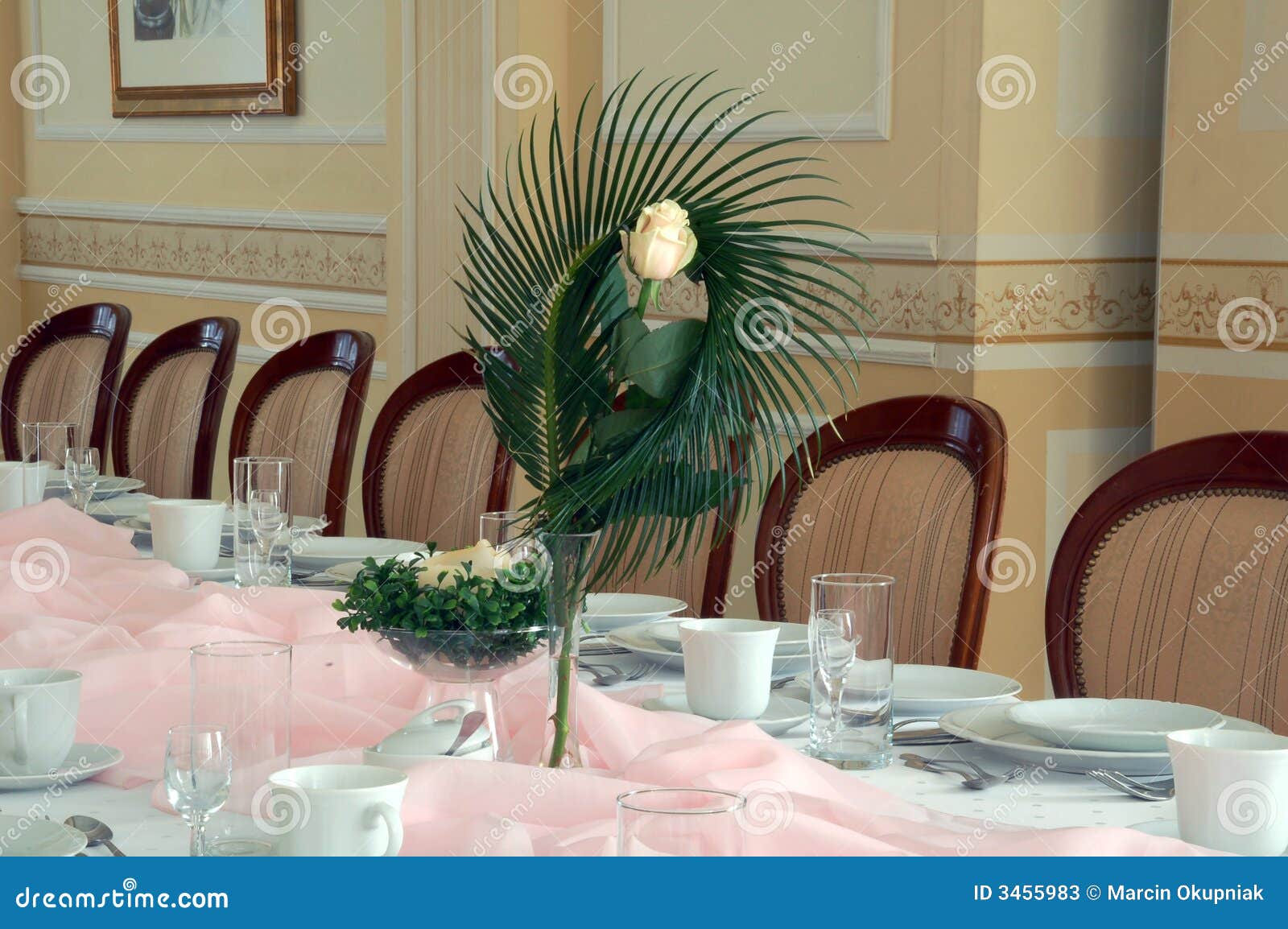 Rose flower on table stock image. Image of place, furnished - 3455983