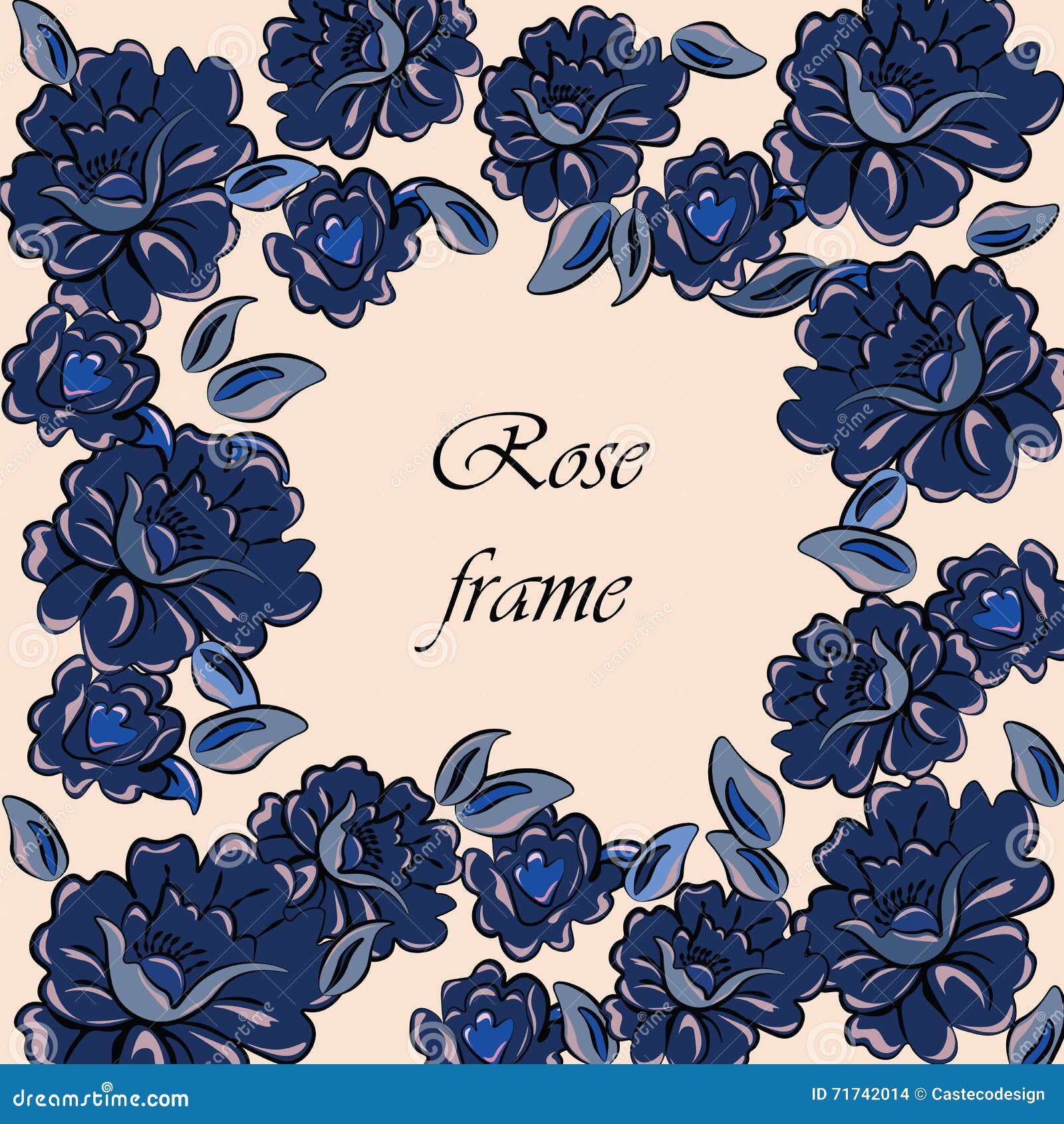 Rose flower vintage frame stock vector. Illustration of ceremony - 71742014