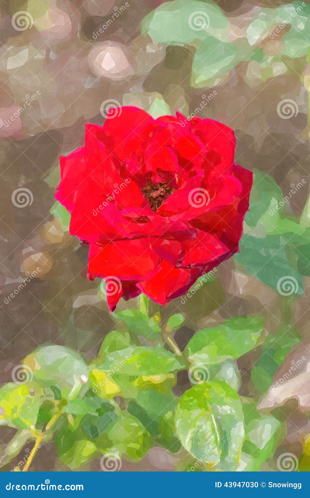 Rose Flower Water Color Effect Stock Illustration - Illustration of ...