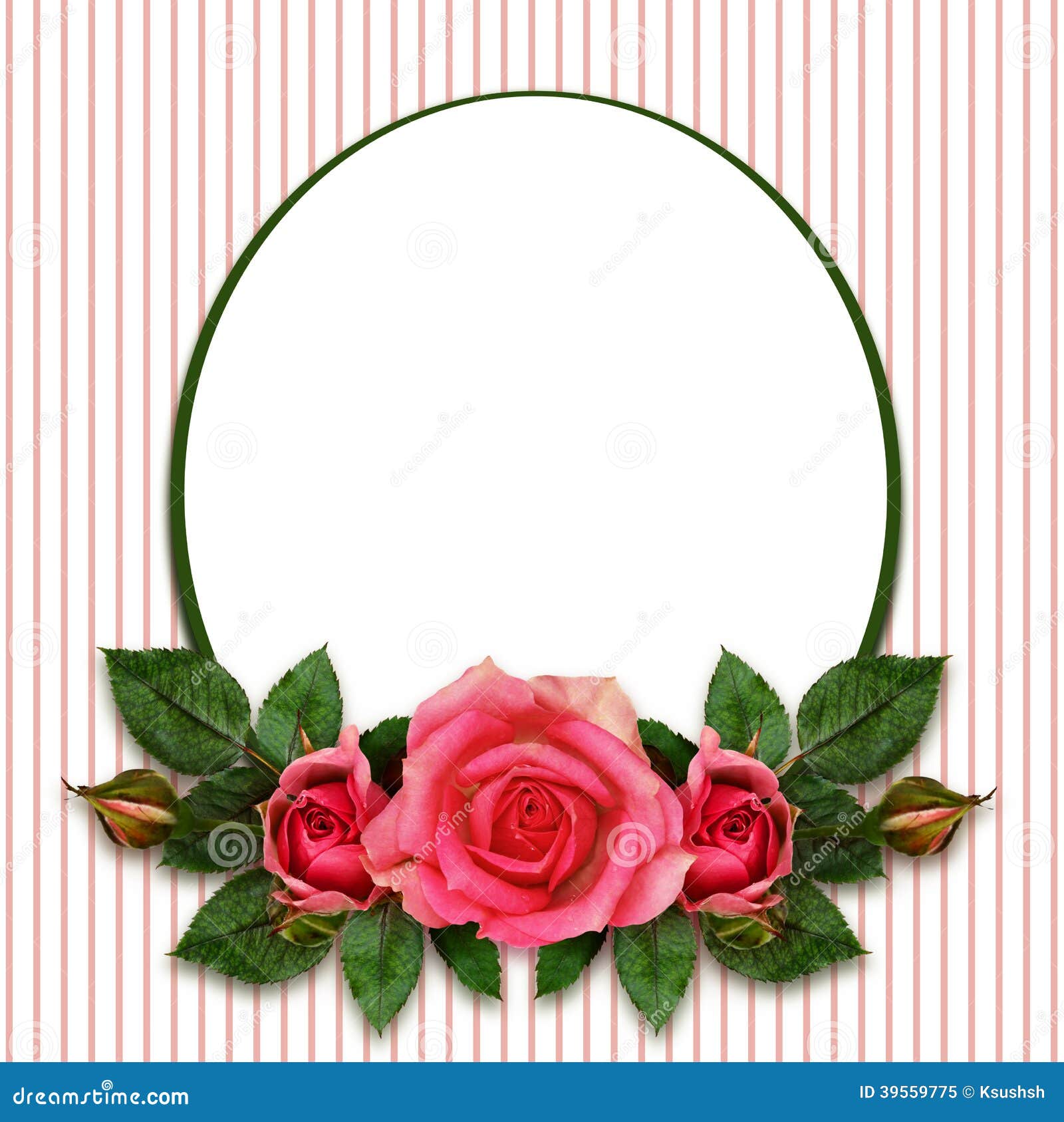Rose Flowers Composition And Oval Frame Royalty-Free Stock Photography ...