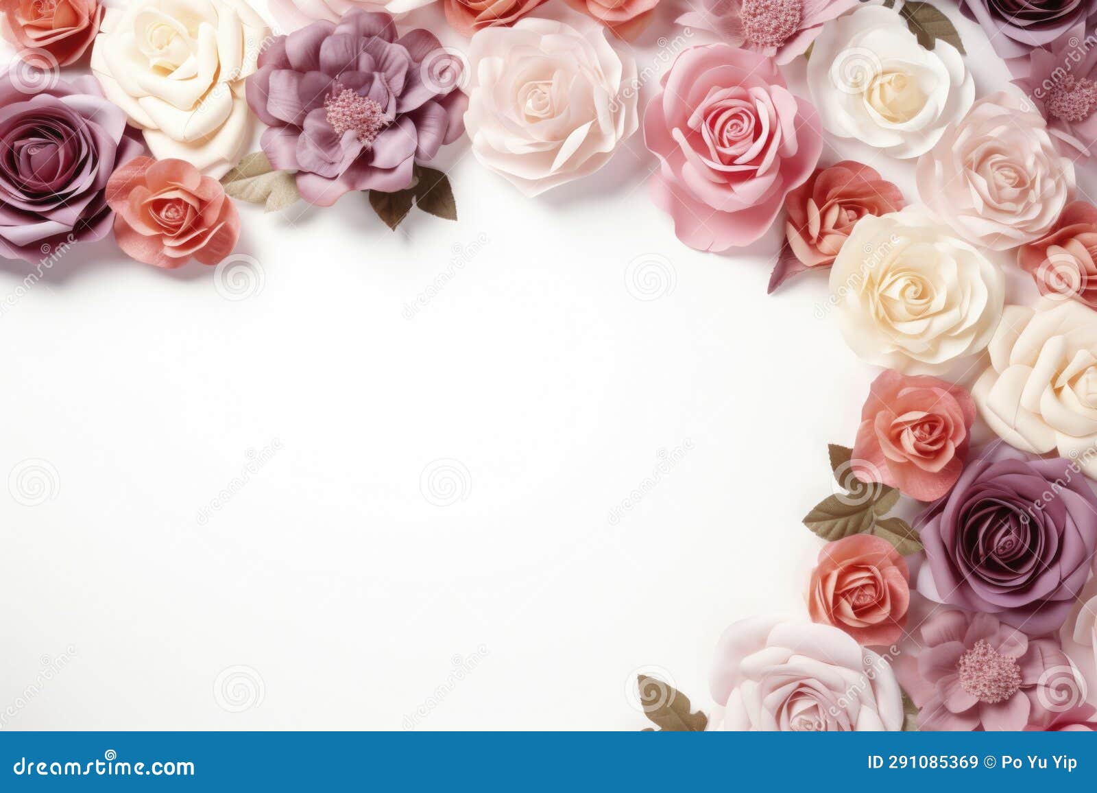 Rose Flowers Frame with Gradient Backlight and Subtle Gold Lines Stock ...