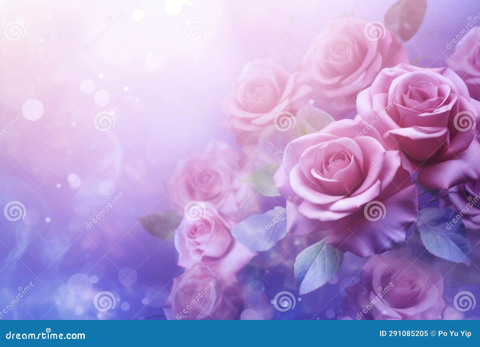 Rose Flowers Frame with Gradient Backlight and Subtle Gold Lines Stock ...