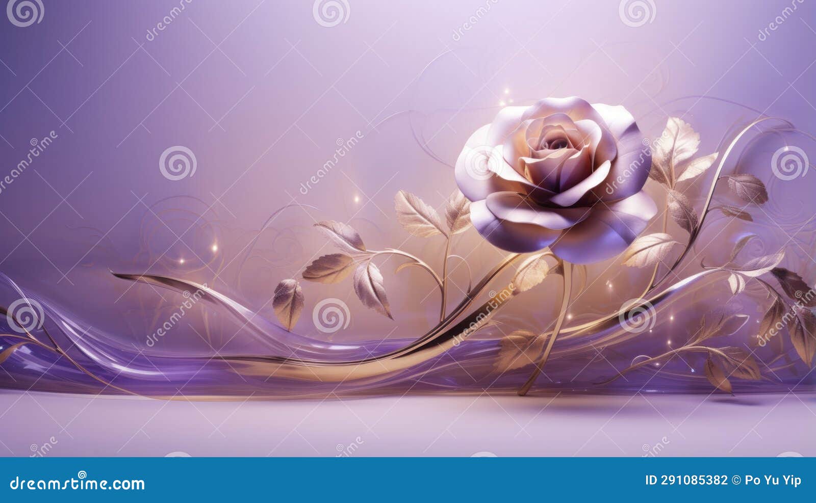 Rose Flowers Frame with Gradient Backlight and Subtle Gold Lines Stock ...