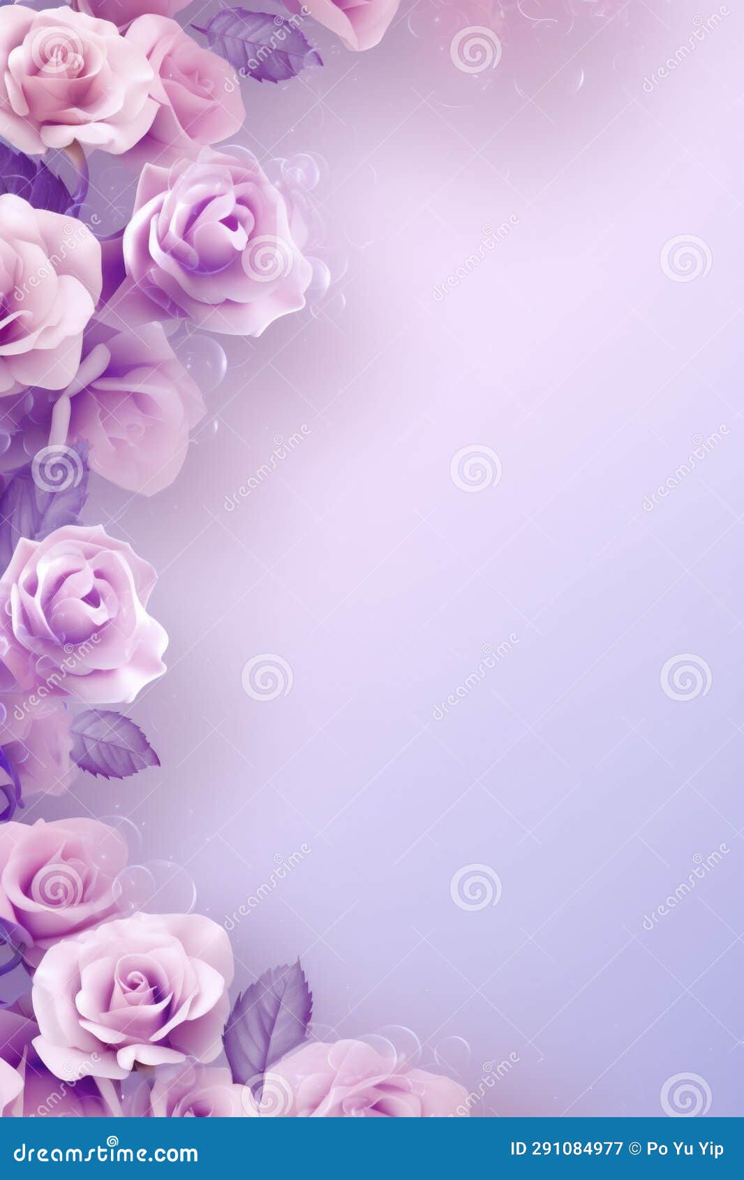 Rose Flowers Frame with Gradient Backlight and Subtle Gold Lines Stock ...