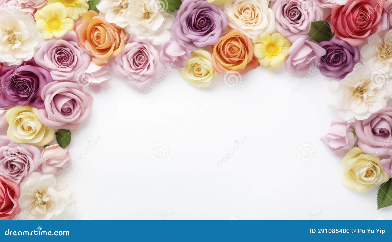 Rose Flowers Frame with Gradient Backlight and Subtle Gold Lines Stock ...