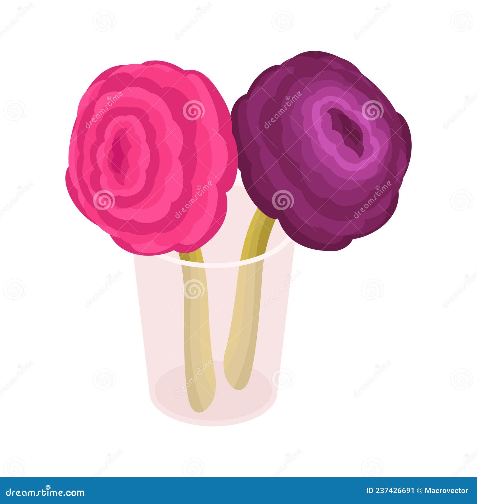 Rose Flowers Isometric Composition Stock Vector - Illustration of ...