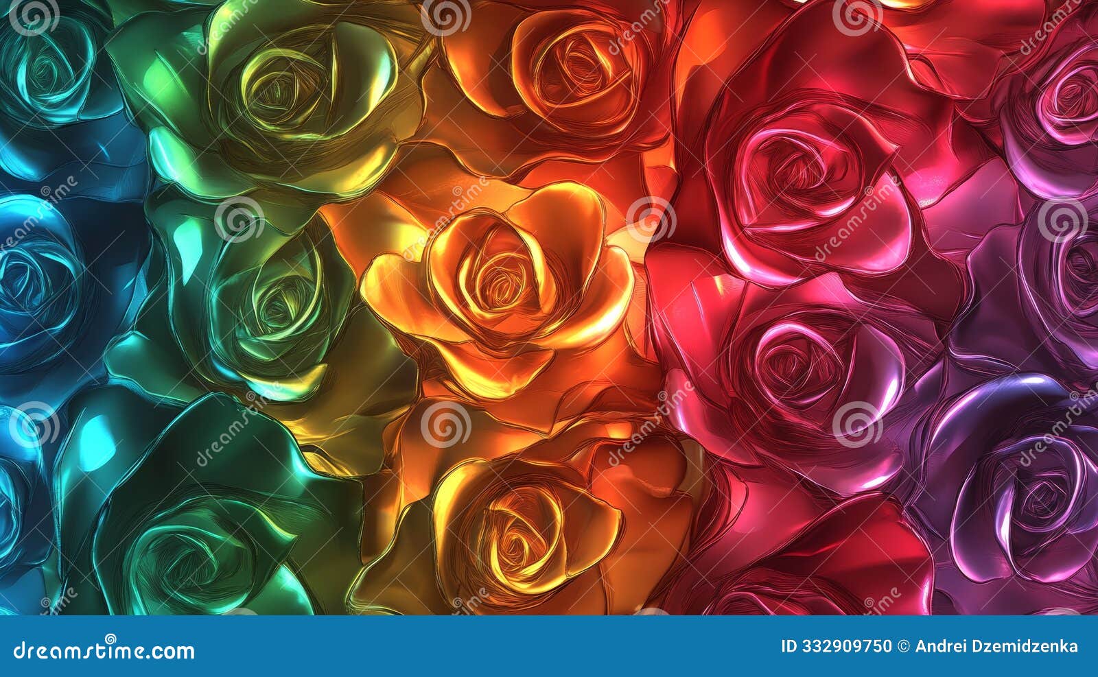 Rose Flowers with Text Space in a Vertical Seamless Pattern Stock Photo ...