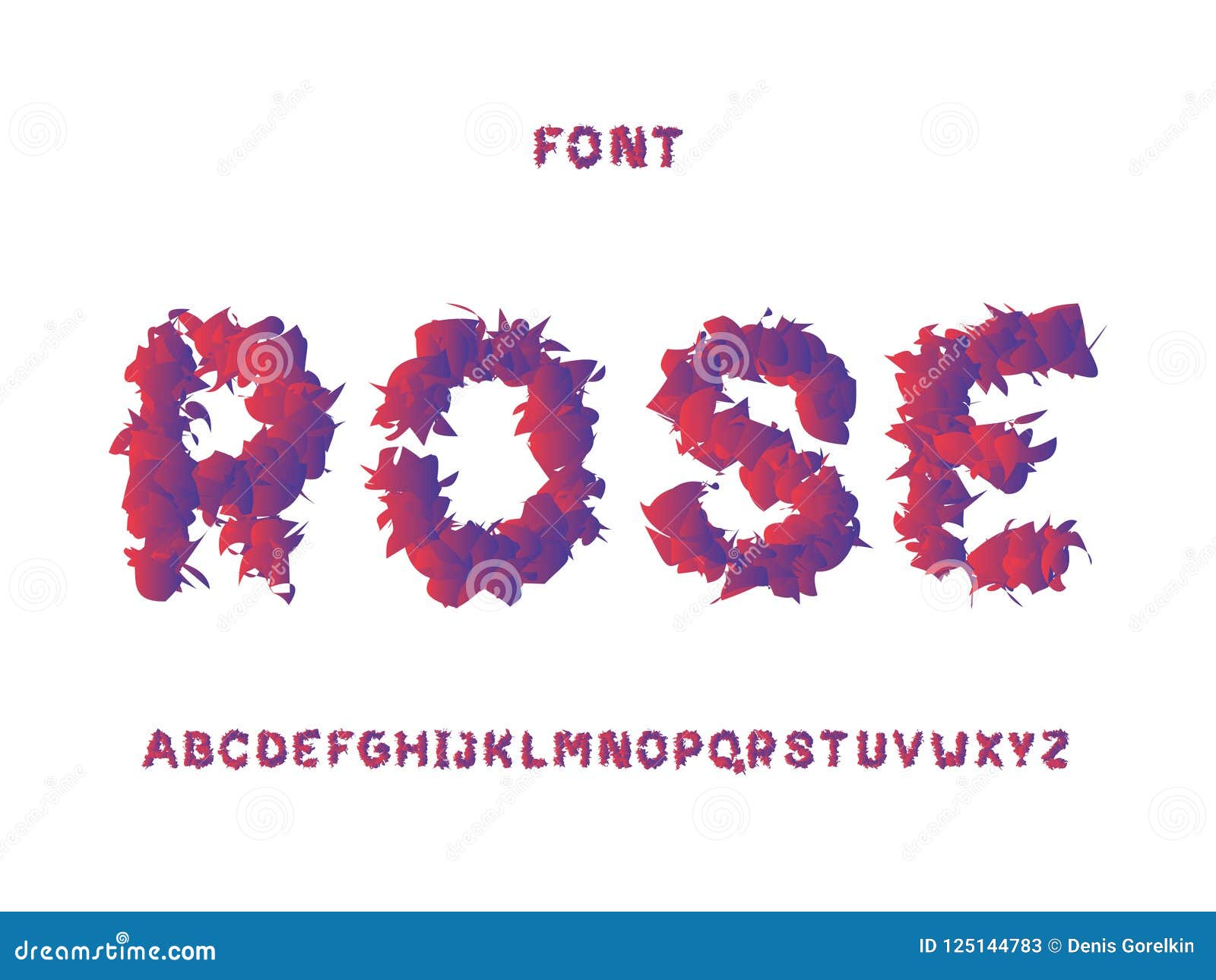 Rose font. Vector alphabet stock vector. Illustration of colorful ...