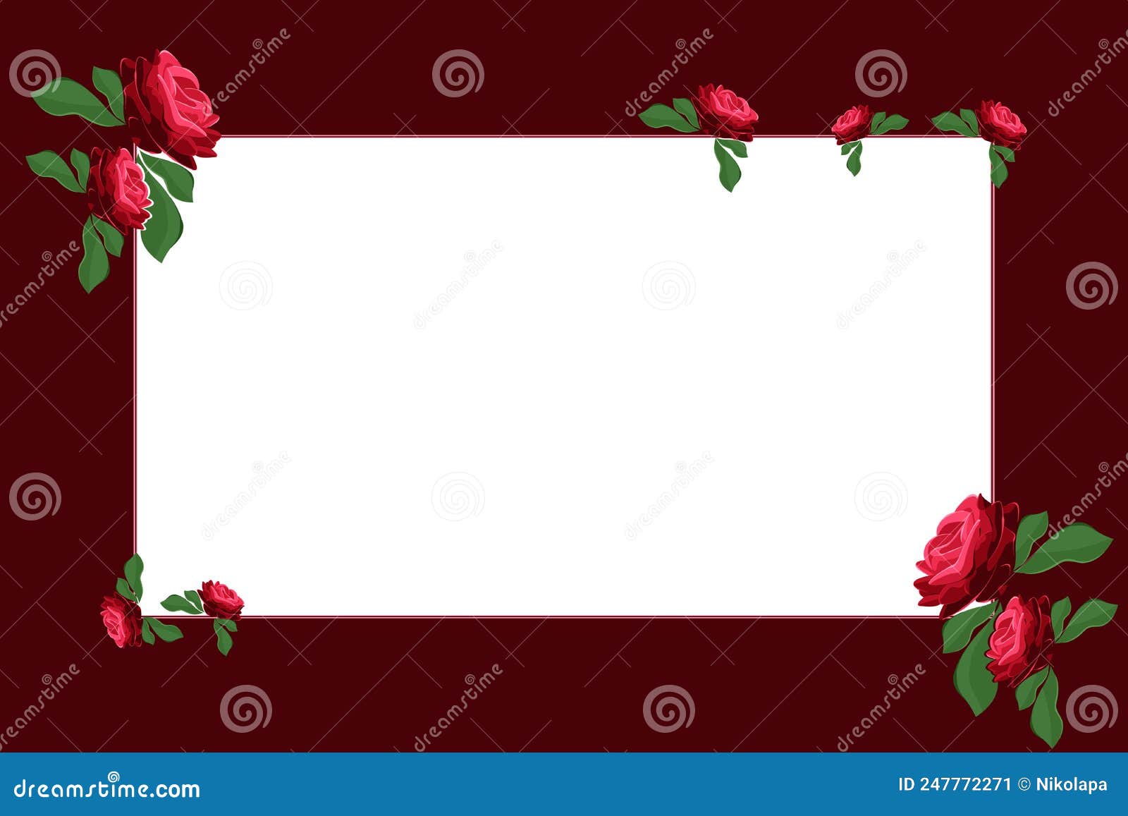 Rose Frame. Border from Flowers Stock Vector - Illustration of love ...