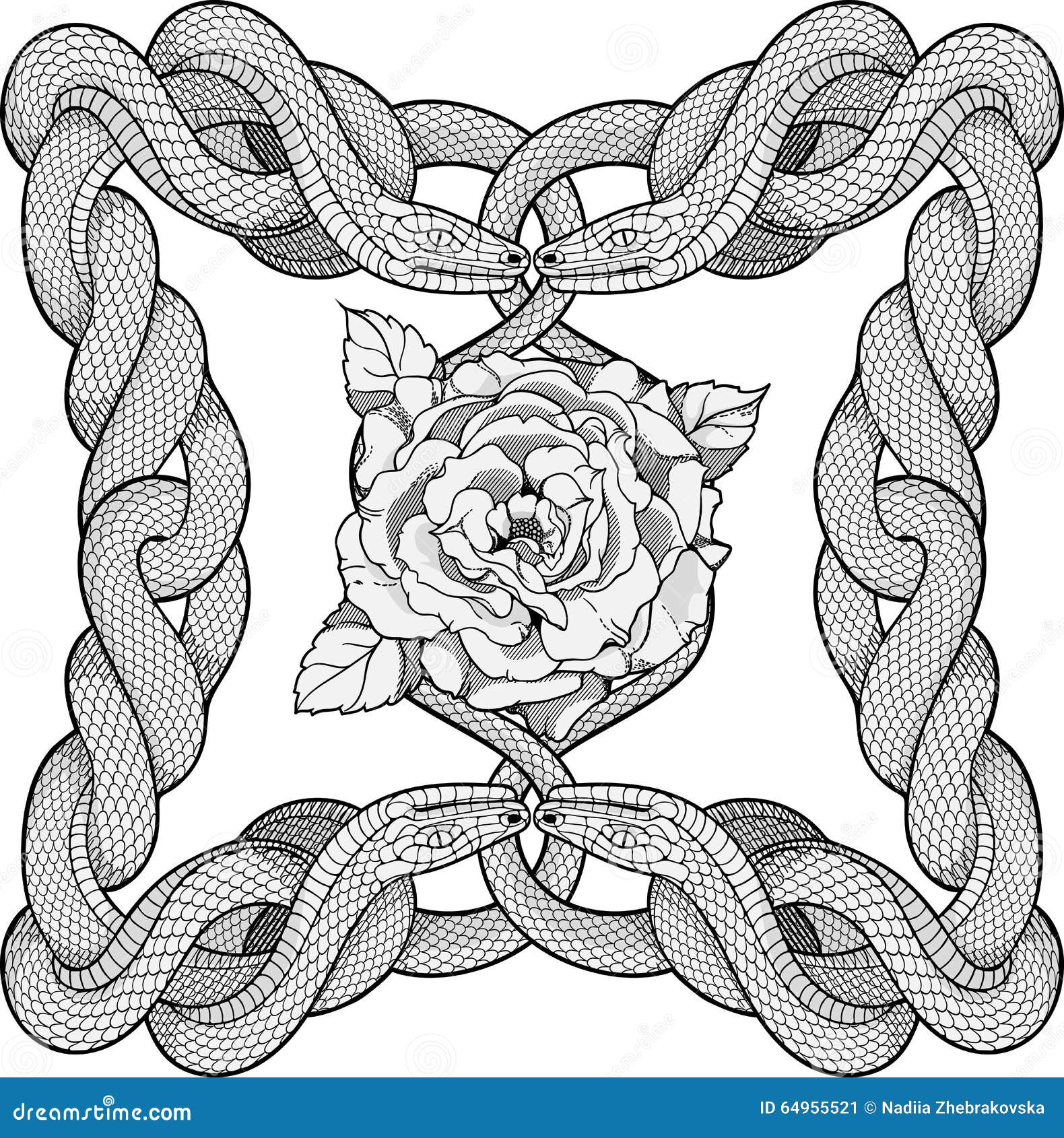 Twisted Snakes Tribal Tattoo Style Cartoon Vector | CartoonDealer.com ...