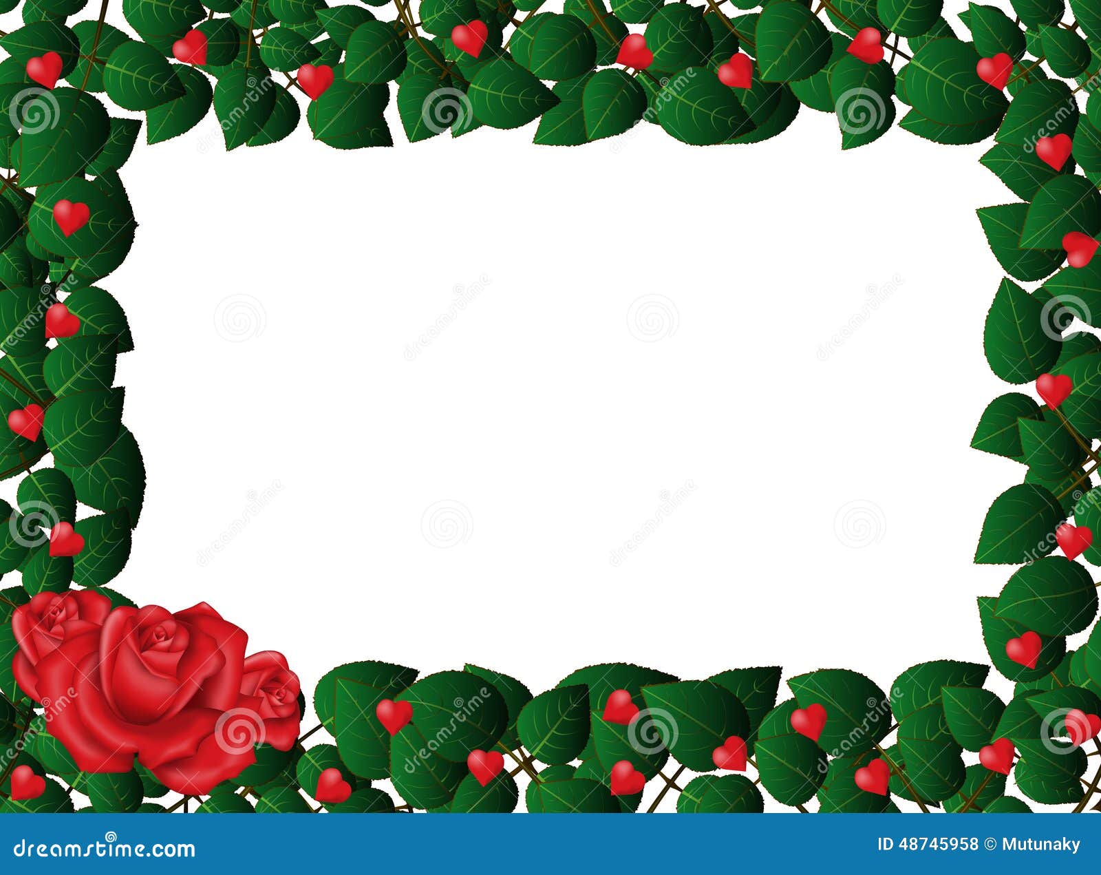 Rose Frame stock illustration. Illustration of love, rose - 48745958