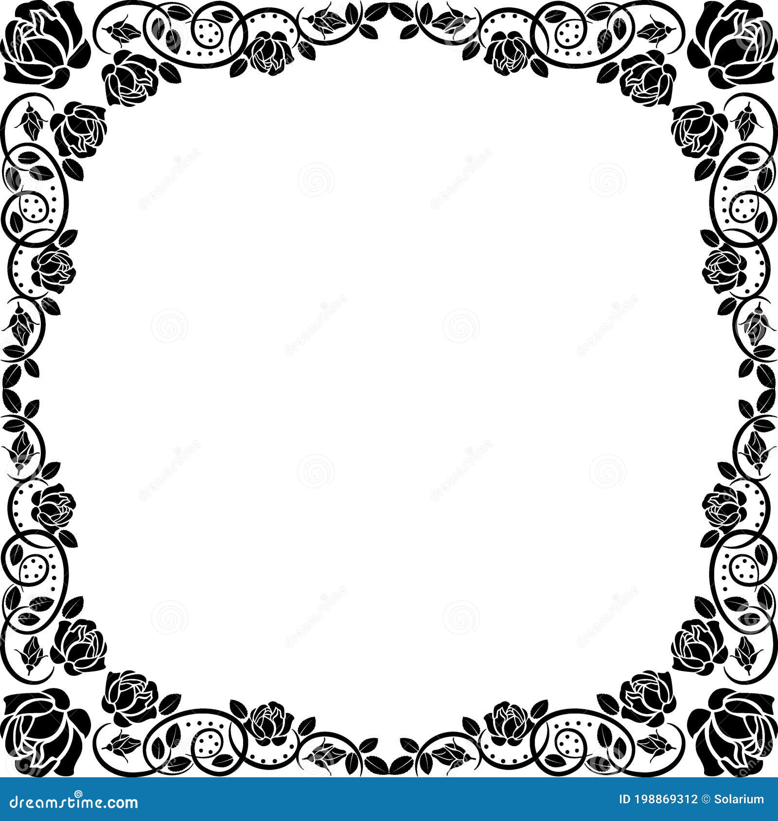 Rose frame stock vector. Illustration of plant, contour - 198869312