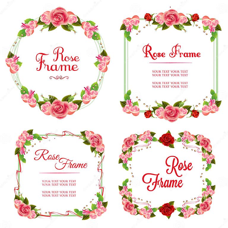 Rose Frame stock illustration. Illustration of cute, anniversary - 73655804