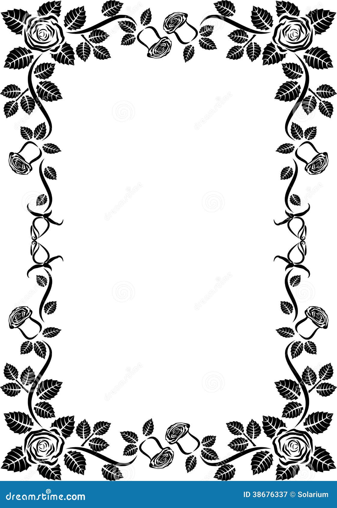 Rose frame stock vector. Illustration of border, graphic - 38676337