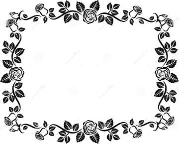 Rose frame stock vector. Illustration of silhouette, graphic - 46064191