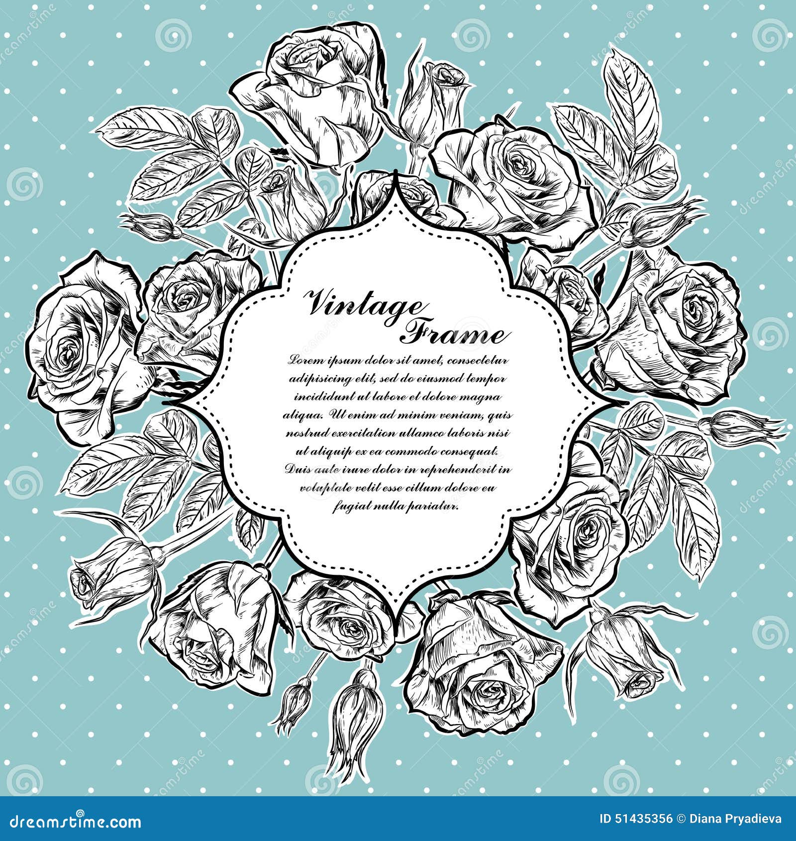 Rose Frame. Vector Illustration Stock Vector - Illustration of ornate ...