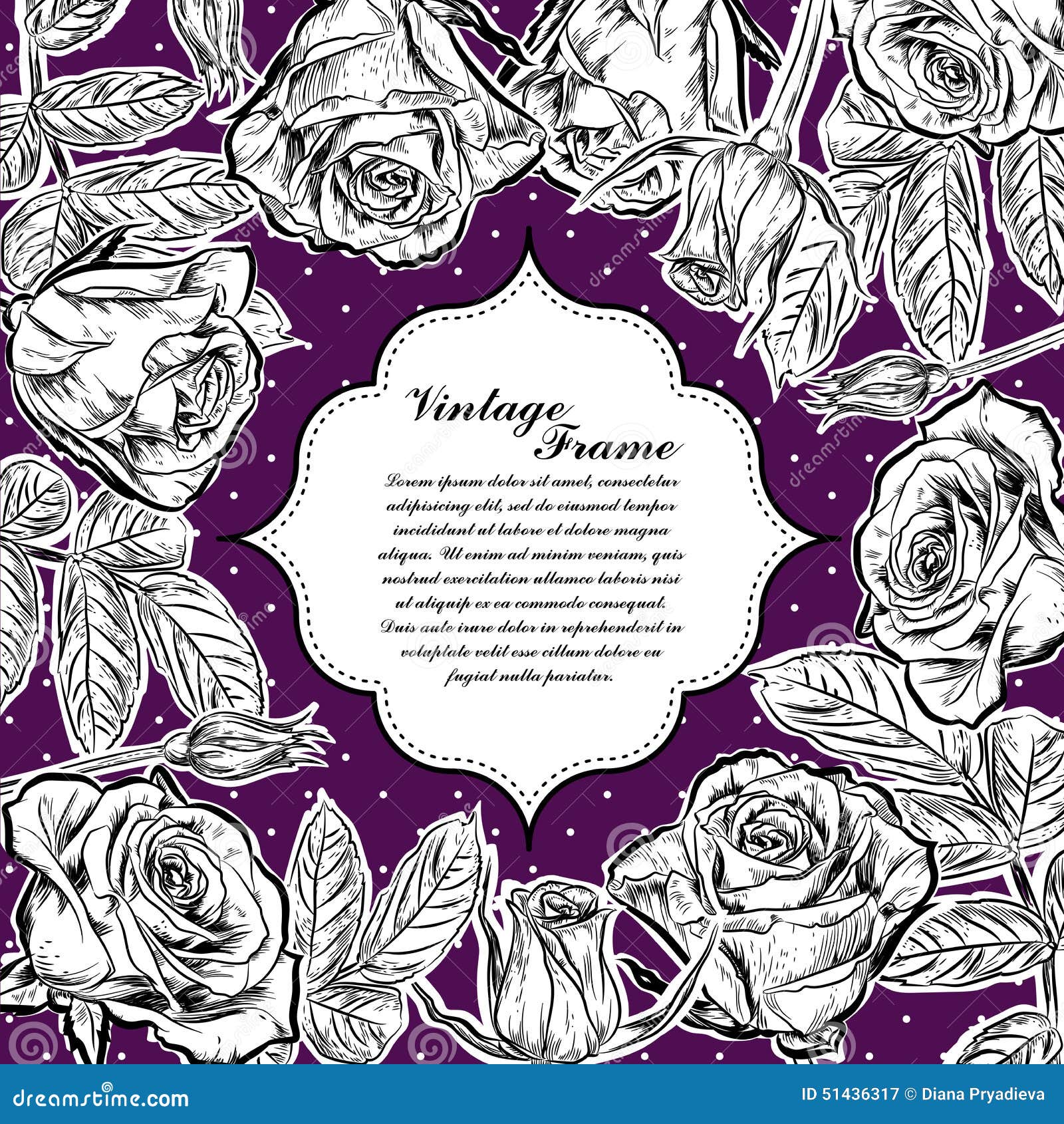 Rose Frame. Vector Illustration Stock Vector - Illustration of ...