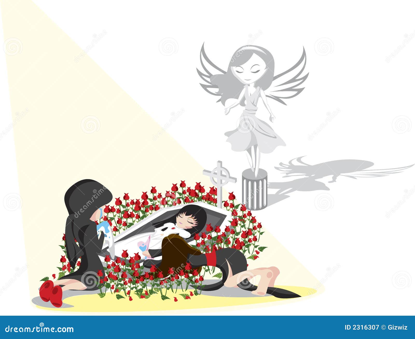 Rose Funeral stock illustration. Illustration of cartoon - 2316307