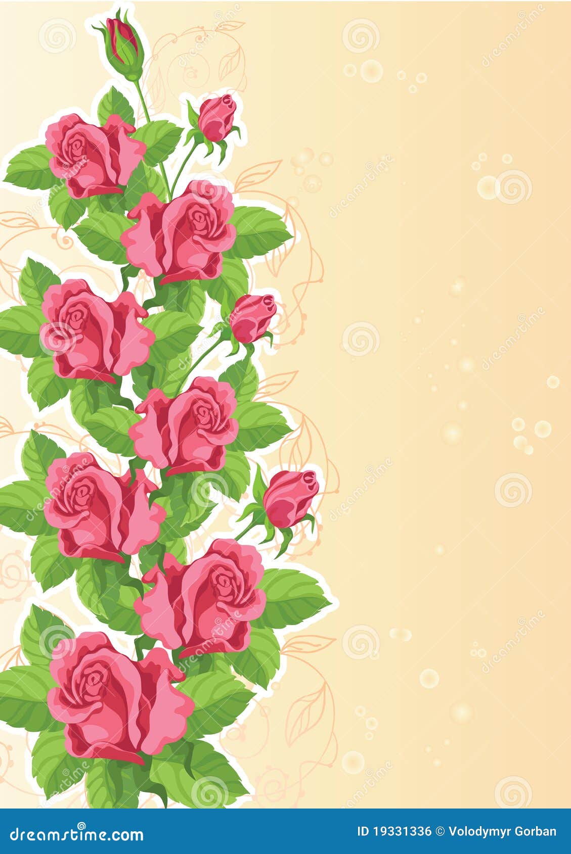 Rose funny card stock vector. Illustration of summer - 19331336